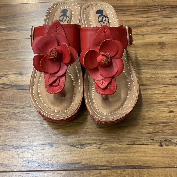 CG Shoes | Shoes | Cg Shoes Red Rose Sandals | Poshmark